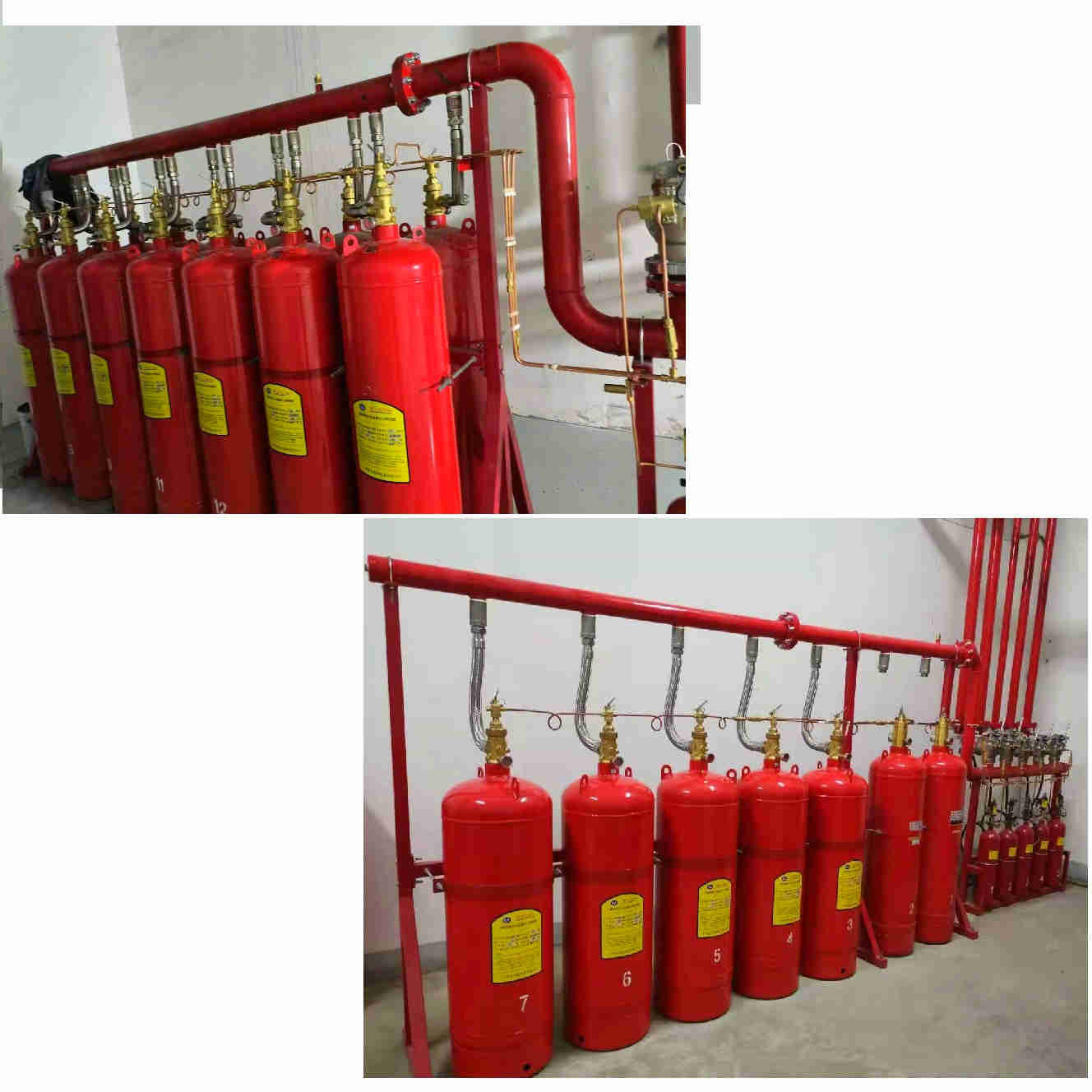 Red FM200 Pipe Network System 4.2MPa / 5.6MPa Mixed Gas Fire ...